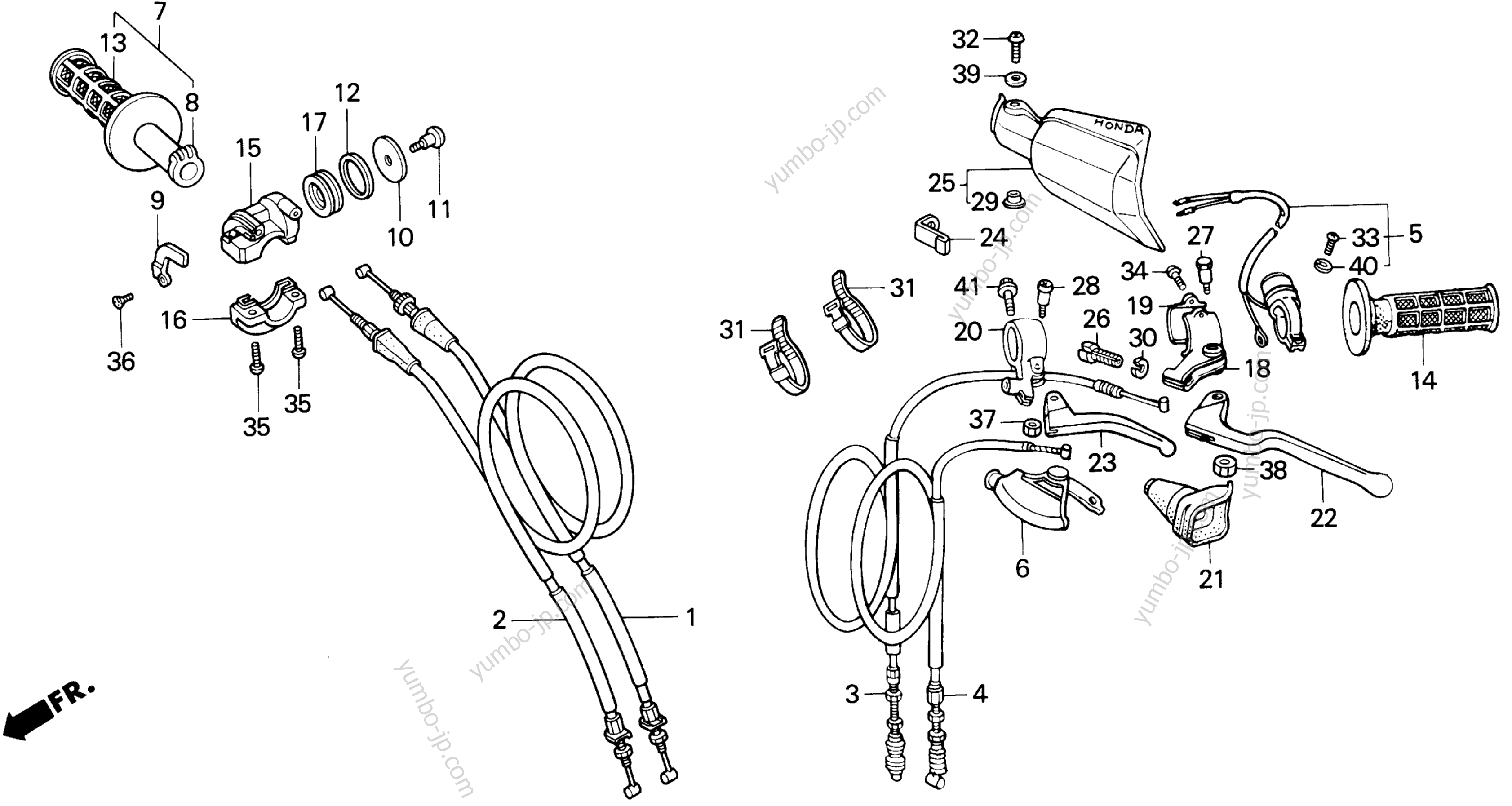 YUMBO | spare parts catalog for мотоцикла HONDA XR600R A 1996 year ...