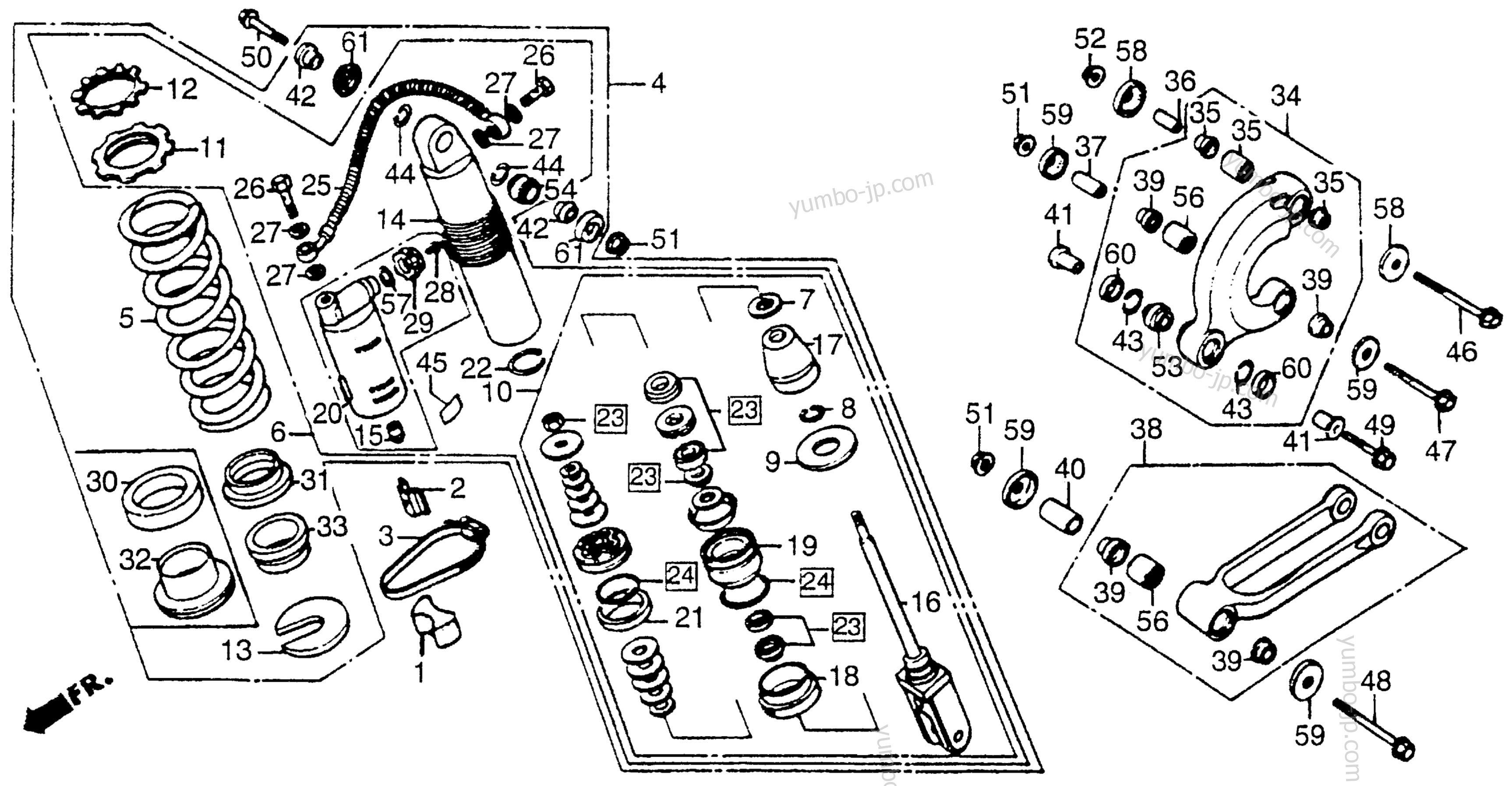 YUMBO | spare parts catalog for мотоцикла HONDA CR250R A 1985 year ...